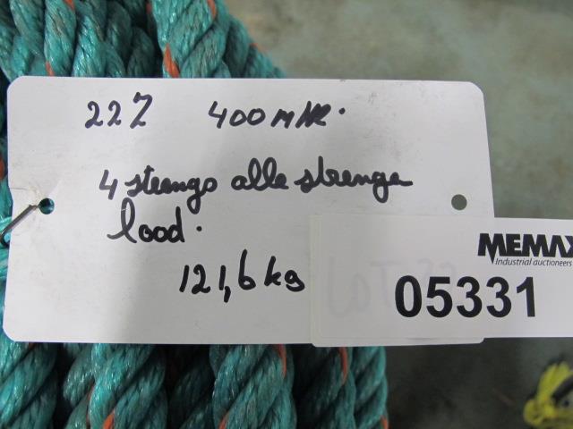 1 rol touw Ø22,0mm 4 strengen met lood ±400mtr - Memax, Online veiling ...